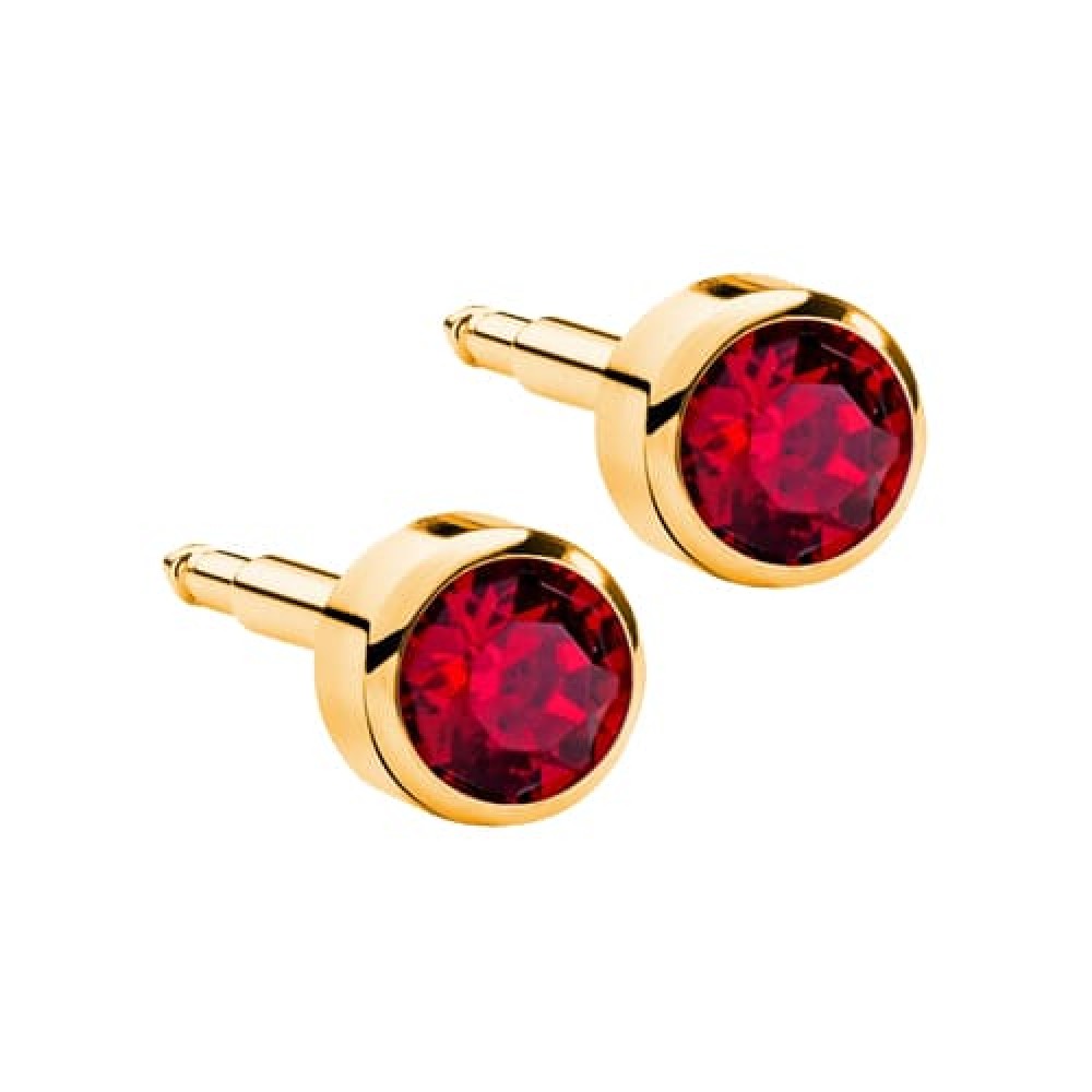 R207Y Gold Plated Red diamond Stone Ear piercing
